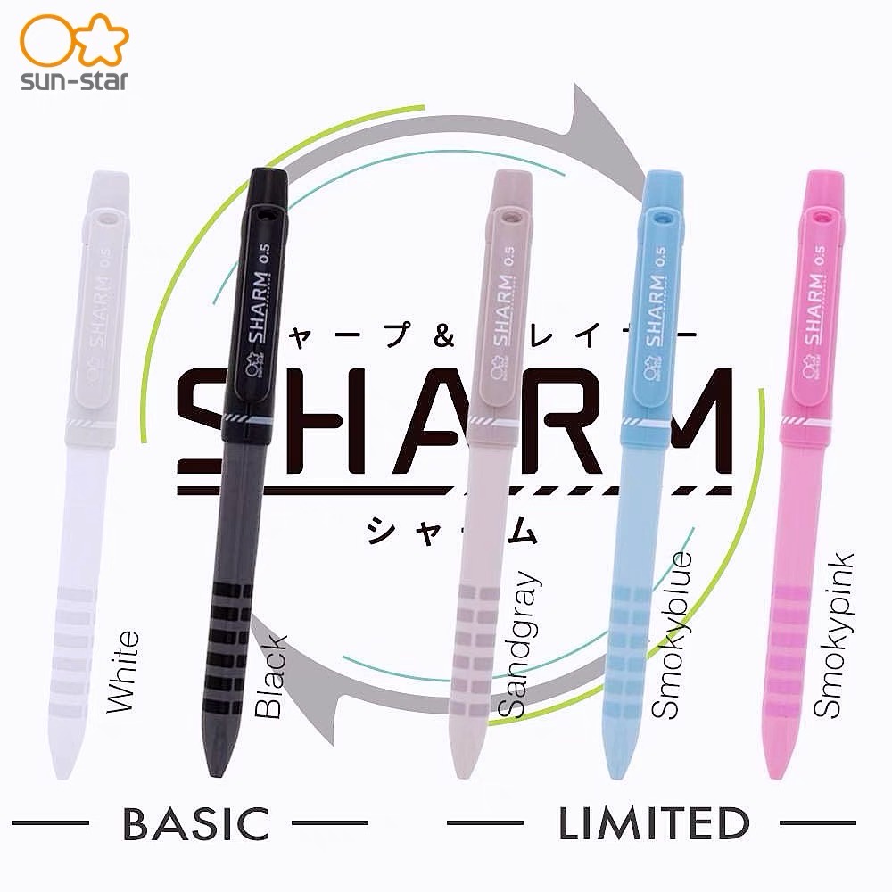 Sun-Star Sharm Mechanical Pencil + Eraser 2in1 Function 0.5mm 2.0mm ...