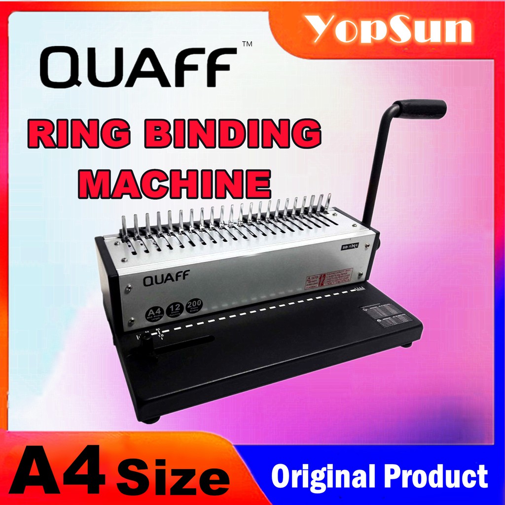 Ring / Comb Binding Machine A4 Size ( SD-1201) QUAFF Brand | Shopee Philippines