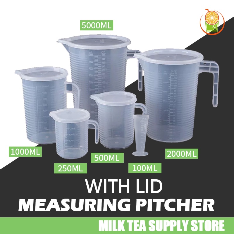Clear Measuring Pitcher Measuring Cup With Lid Plastic Measure Jug With ...