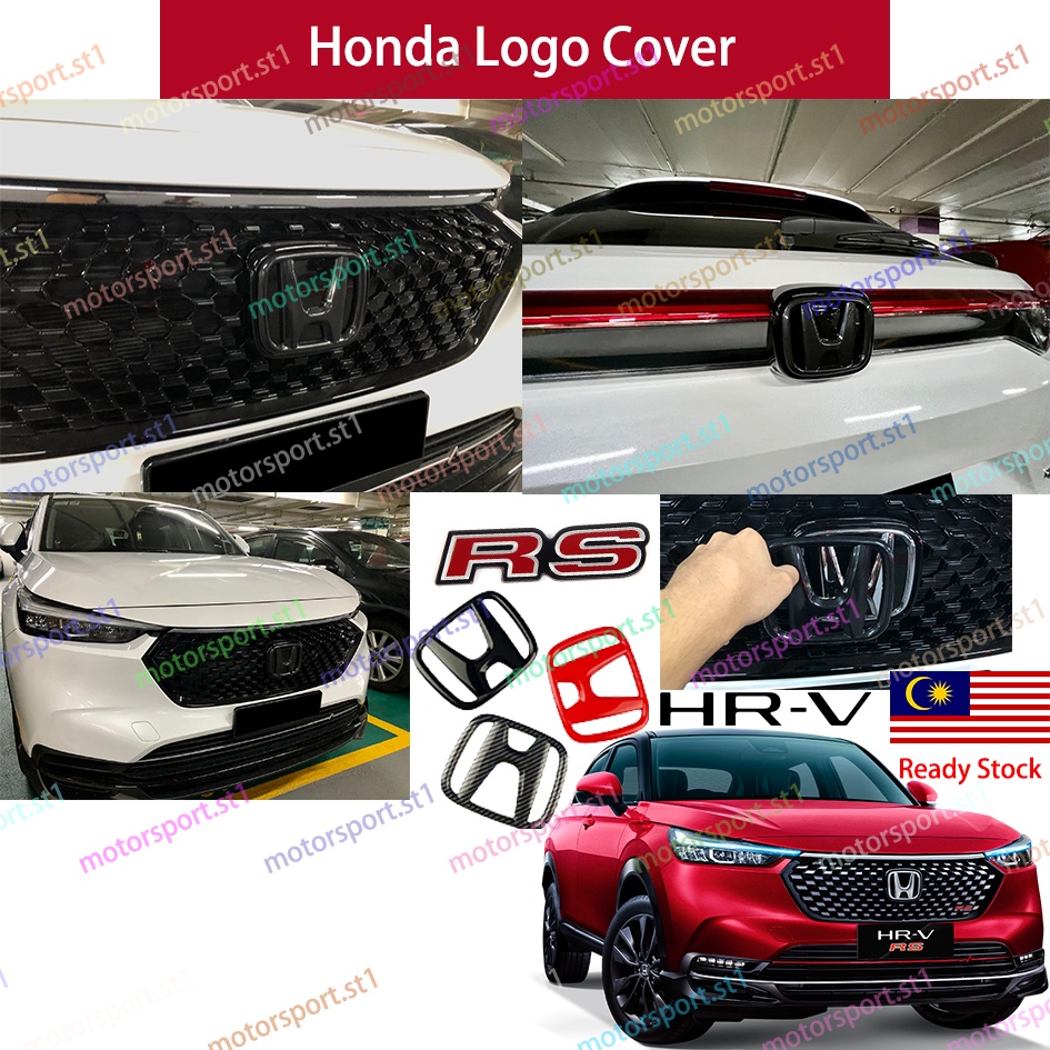 Honda HRV 2022-2025 Honda Logo Emblem Carbon Fiber Piano Black Red Logo ...
