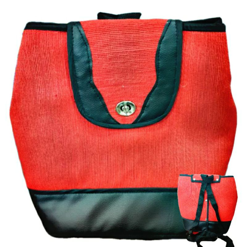 ABACA/ NATIVE BACKPACK PLAIN COD NATIONWIDE RED CREAM | Shopee Philippines