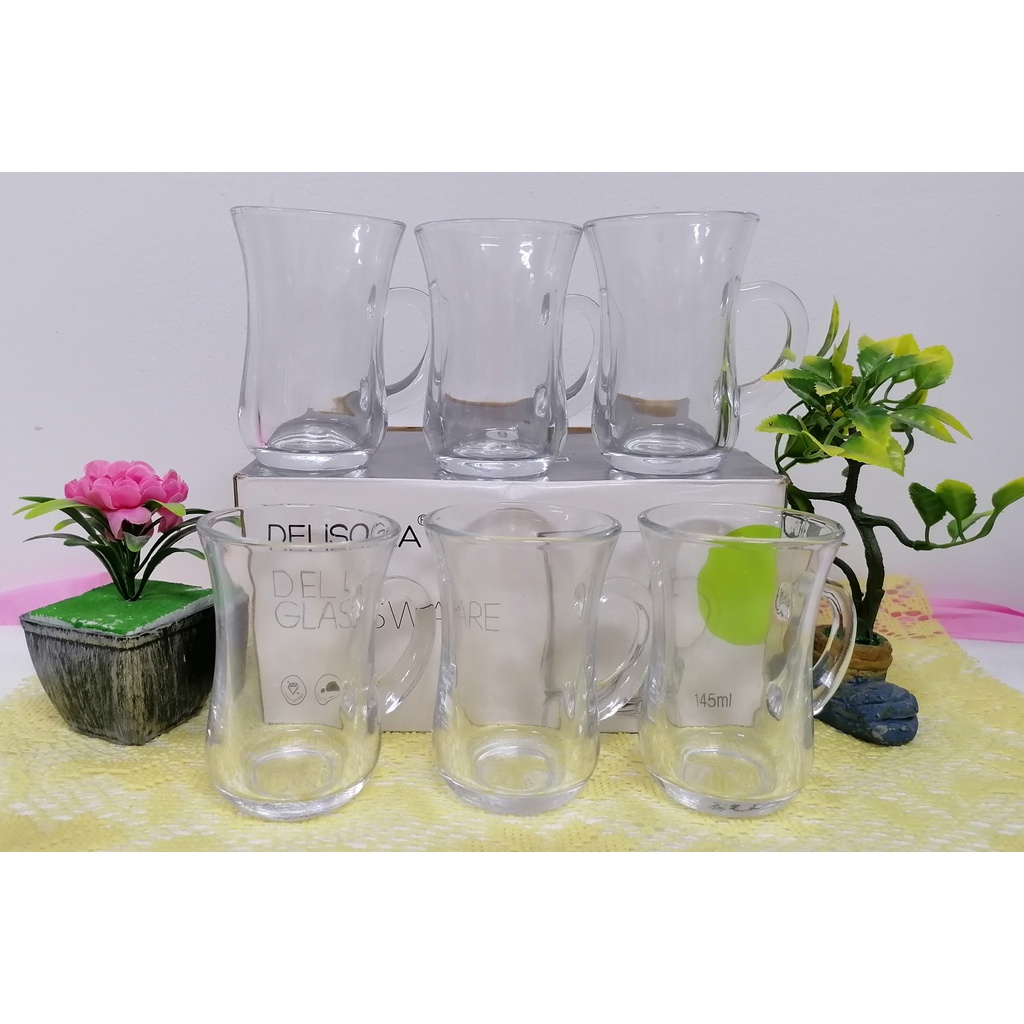 DELISOGA Transparent Beer Mugs Water Drinking Glass with Handle XBB087 ...