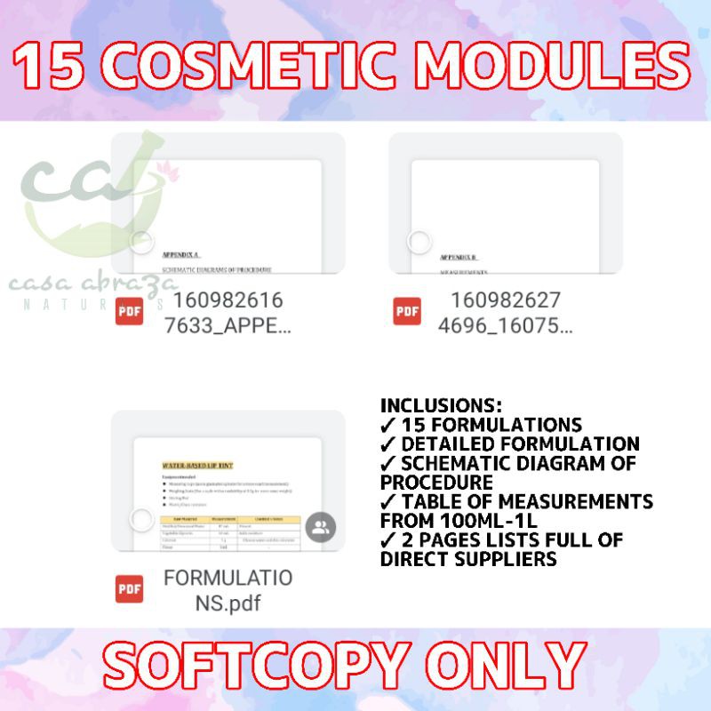 15 Cosmetic modules (Softcopy only) | Shopee Philippines