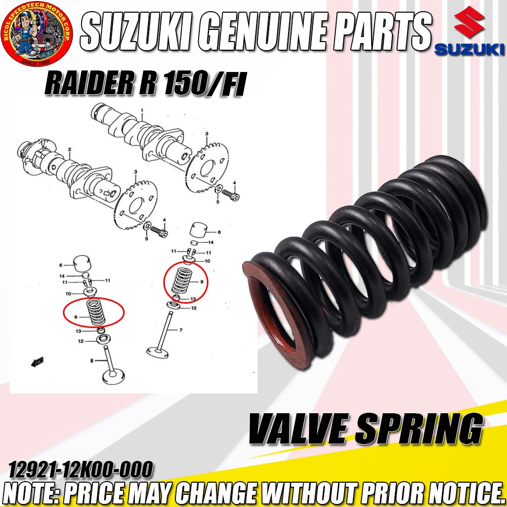 RAIDER R 150/FI VALVE SPRING (SGP) (Genuine: 12921-12K00-000) | Shopee ... RAIDER R 150/FI VALVE SPRING (SGP) (Genuine: 12921-12K00-000) | Shopee ...