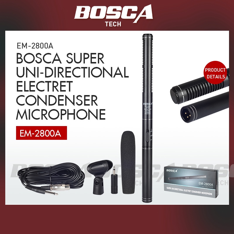 BOSCA Super Uni-directional Electret Condenser Microphone EM-2800A ...