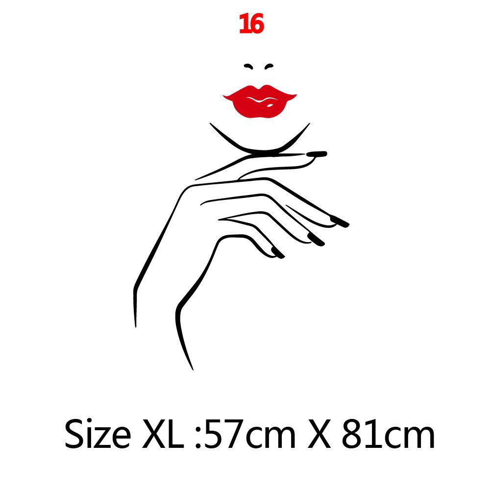 Beauty Salon Wall Sticker Beautiful Lady Hairdresser For Lady's Red ...