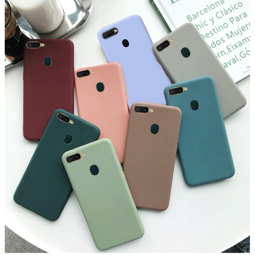 Oppo A5s F7 F9 A12 A7 Candy Color Slim Thin Matte Skin Soft Tpu Android