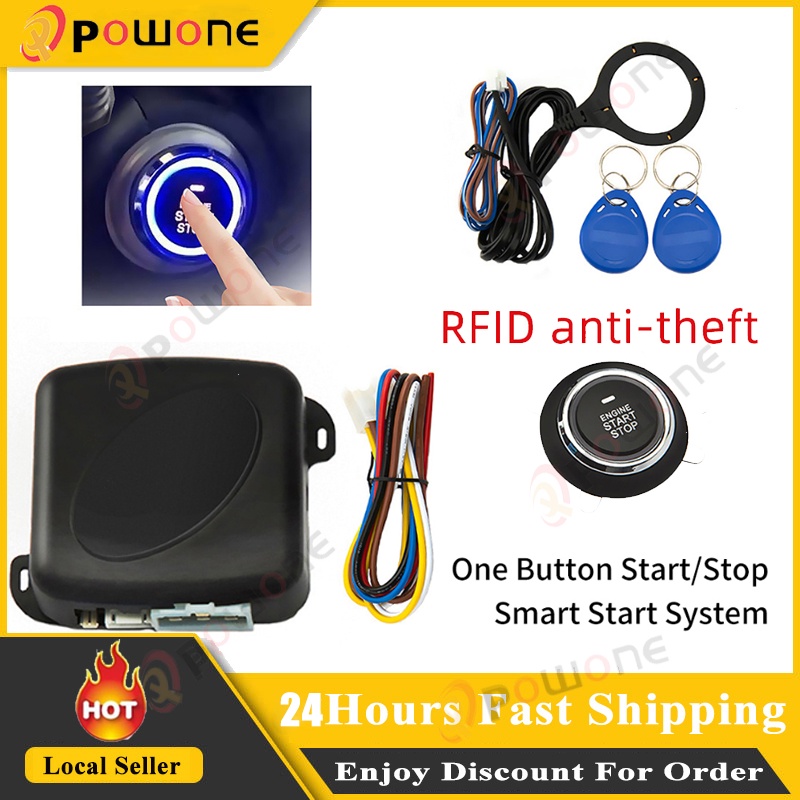 Auto Car Alarm Start Stop Engine Starline Push Button RFID Lock ...