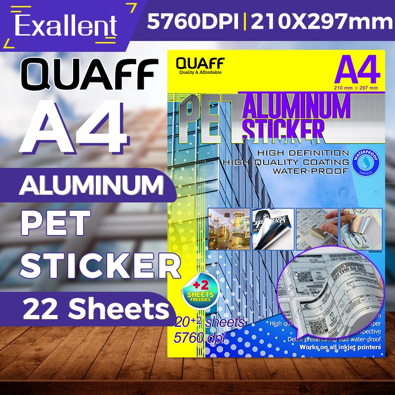 Quaff Pet Aluminum Printable Label Sticker Waterproof 180Gsm A4 Size ...