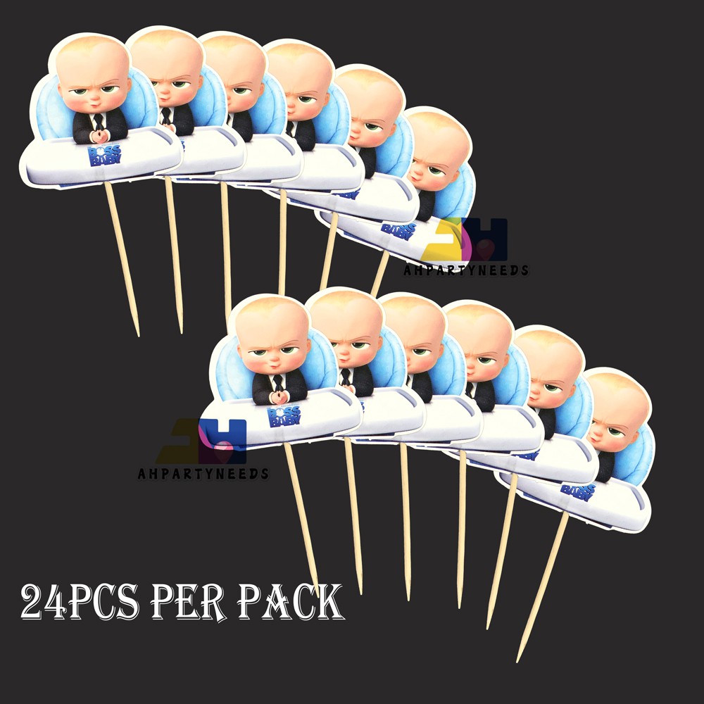 boss baby toothpick cupcake topper 24pcs/pack made in paper for ...
