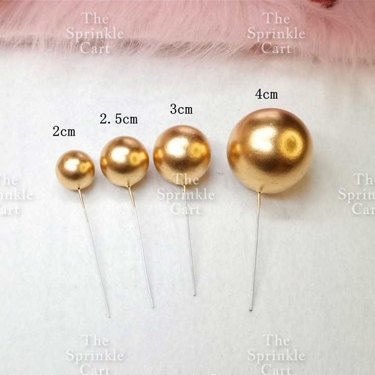 Balls Cake Topper Gold Silver White Pink Blue Yellow Decoration ...