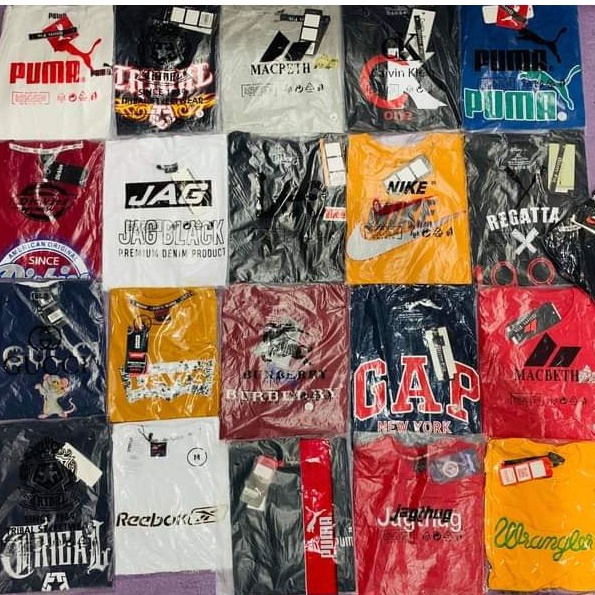 10PCS BUNDLE TSHIRT OVERRUNS / MALL PULL OUT ASSORTED BRANDED WHOLESALE ...