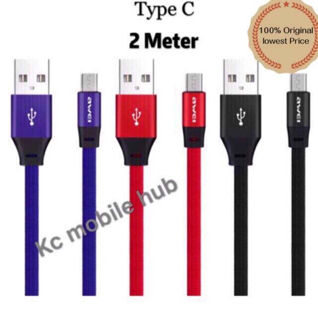 Awei 2M CL29 Type C Fast Usb Cable | Shopee Philippines