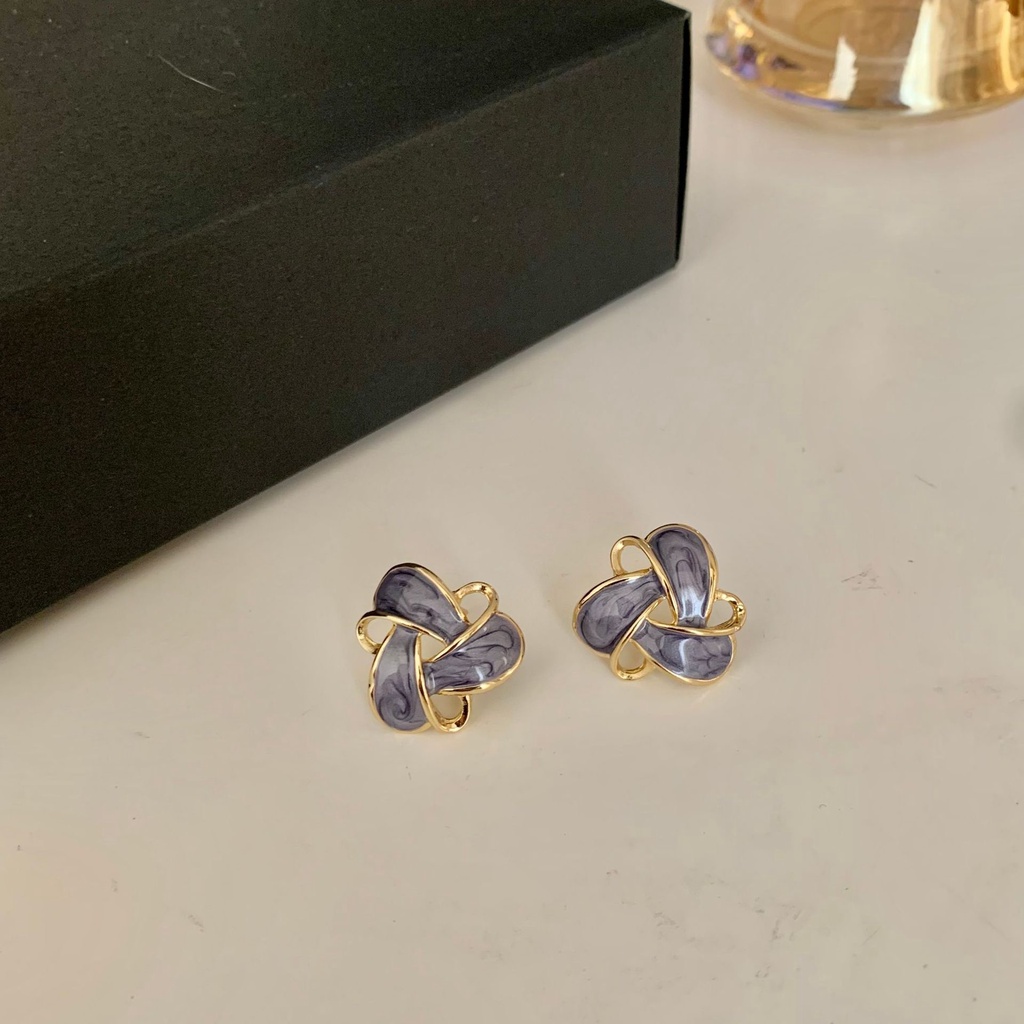 Geometric Triangle Clip Earrings No Hole Ear Clip Vintage Court Enamel ...