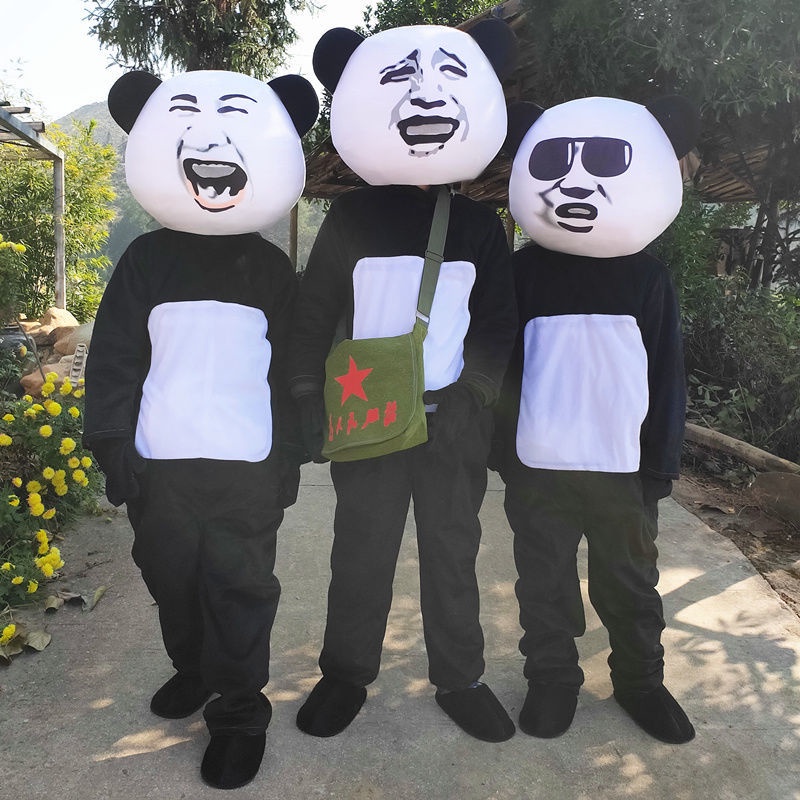 Cartoon Doll Costume Tik Tok Same Style Funny Adult Influencer Fried Street Panda Head Emoji Bag