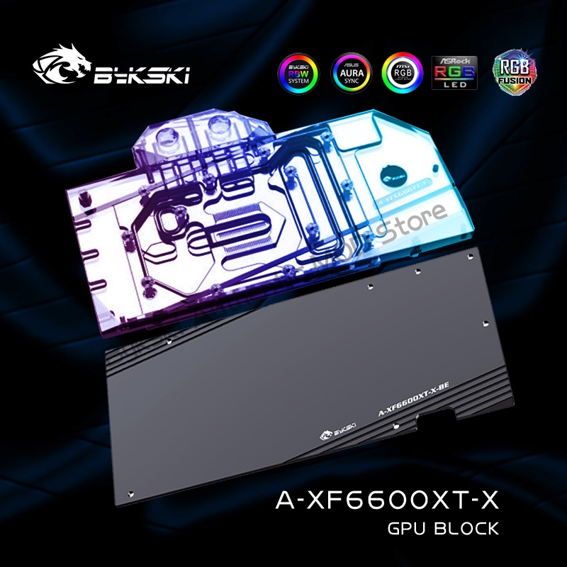Bykski A-XF6600XT-X,GPU Water Block For XFX Radeon RX 6600XT Speedster ...
