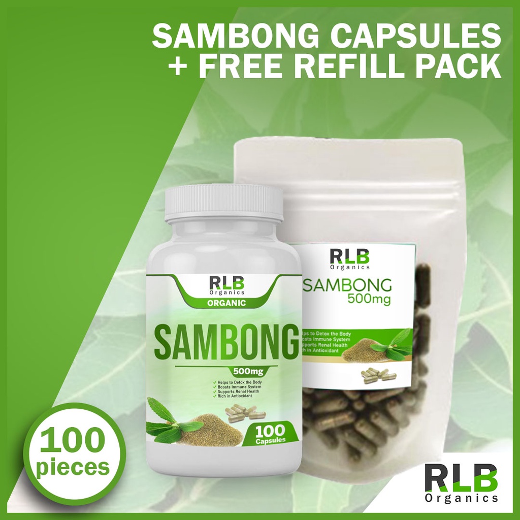 Organic Sambong Capsules (100 Capsules) + FREE Sambong Capsules Refill ...