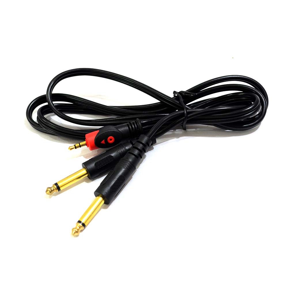 1.5M 3.55mm Plug to 2 6.35mm Cable Connector Audio Lead Mixer Power ...
