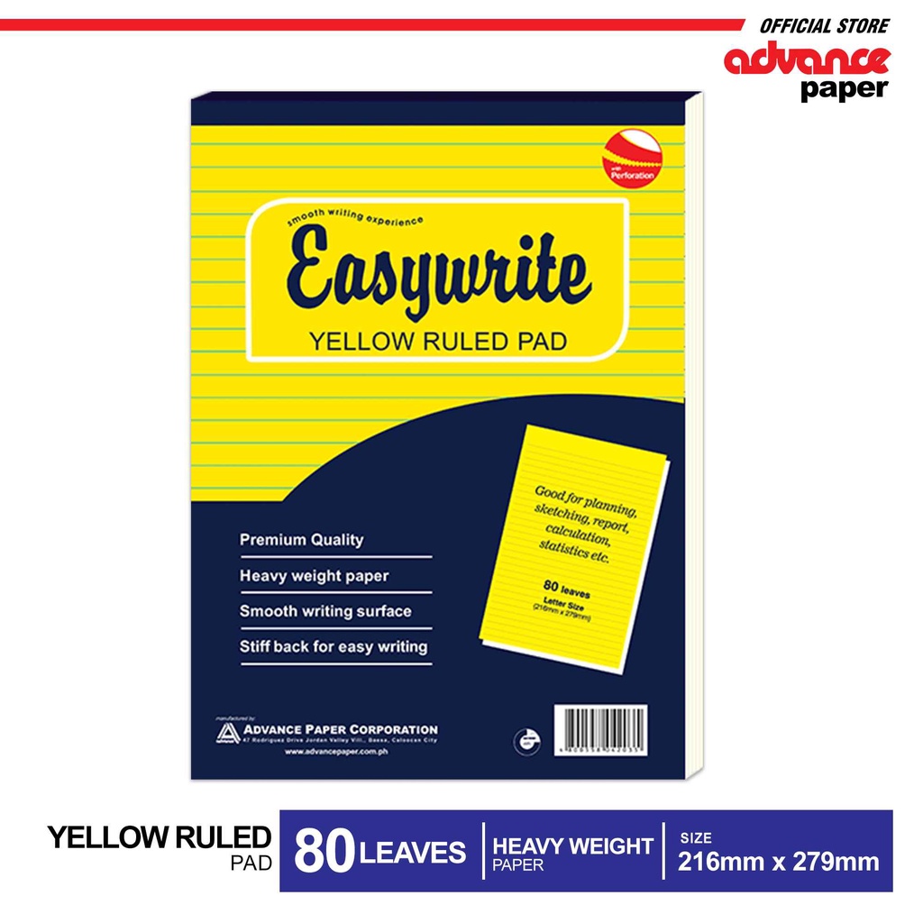 Easywrite Yellow pad 80 leaves - 3 pads | Shopee Philippines
