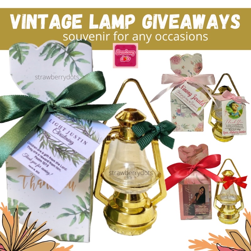 Mini Lamp with Box or Card for Christening 60th Birthday Debut ...