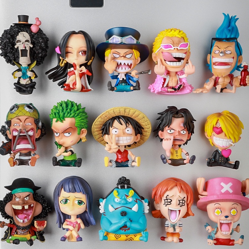 One Piece Fridge Magnet Cute Cartoon Japanese Anime Luffy Fridge ...
