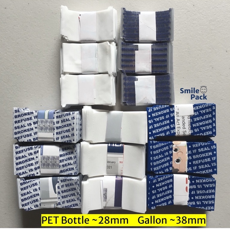 100 pcs Plastic Cap Seal for Gallon and PET Bottles - Shrink Wrap ...