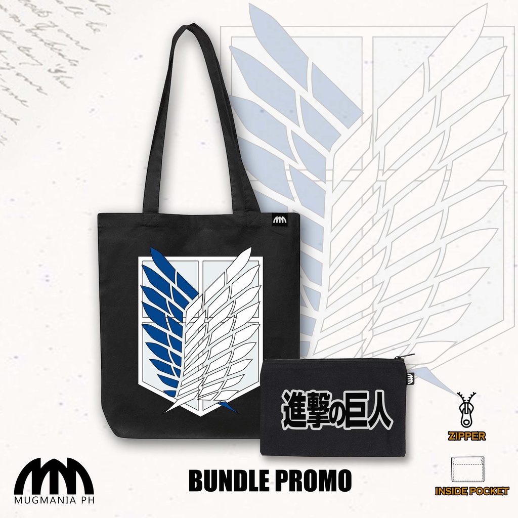 Bundle Promo - Mugmania - AOT - Wings of Freedom - Black Tote bag ...