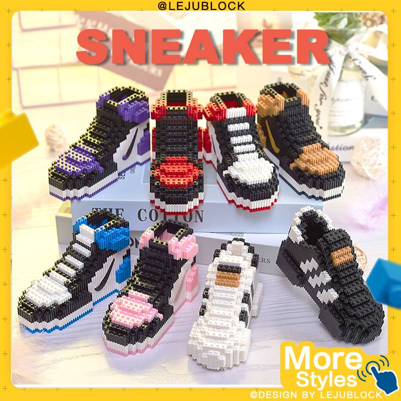 【LEJUBLOCK】Sneakers building blocks toys for kids shoe figure nano ...