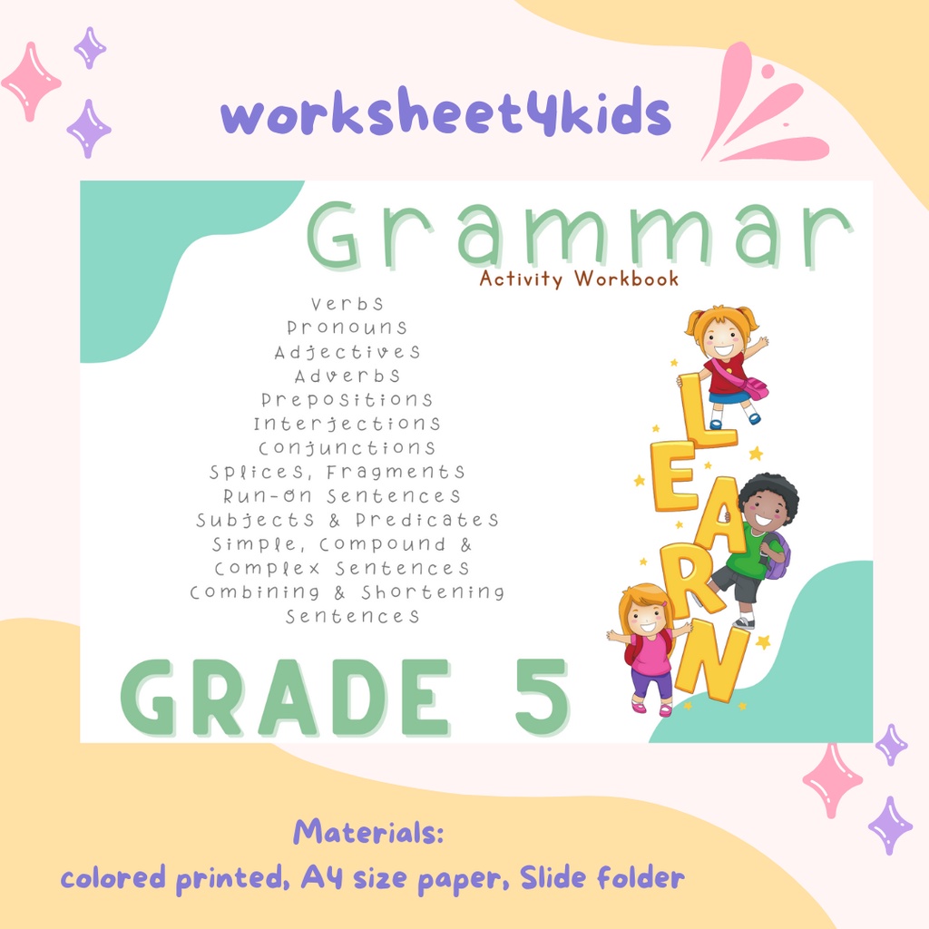 61, PAGES GRAMMAR WORKBOOK GRADE 5 -2 pages per sheet | Shopee Philippines