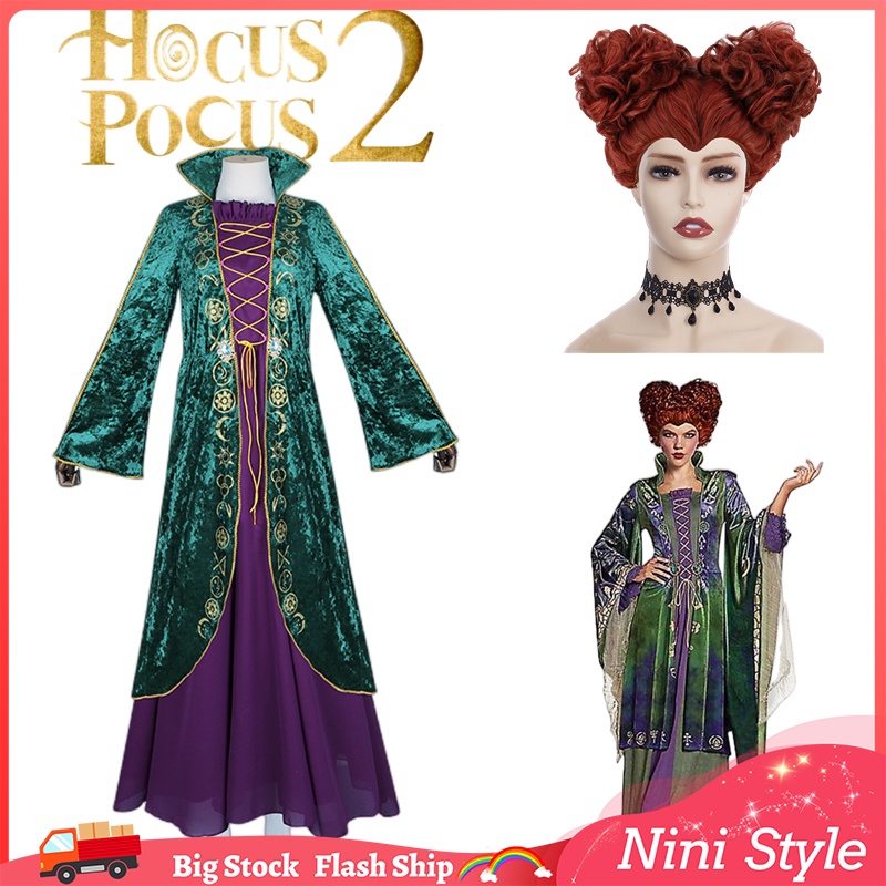 Hocus Pocus 2 adult Winifred Sanderson Cosplay Costume Witch Dress ...