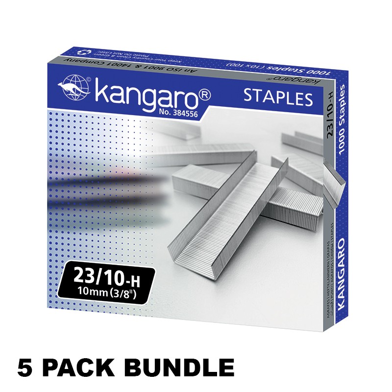 Kangaro Heavy Duty Staple Wire 23/10 (5 packs x 1000 pcs) | Shopee ...