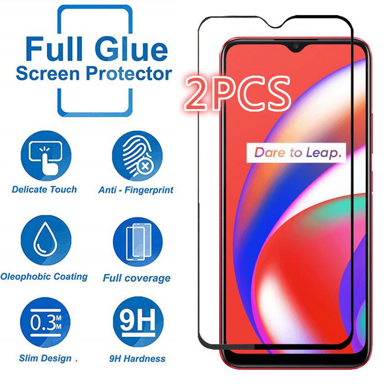 2PCS High Quality Tempered Glass Film Realme C12 Full Cover Screen Protector Realme C12 C 12 ...