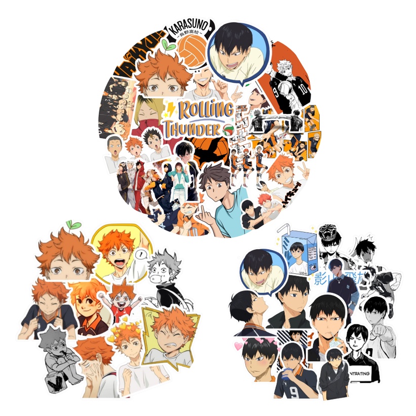 Haikyu Anime Waterproof Stickers | Laminated Laptop Phone Bag Bottle ...