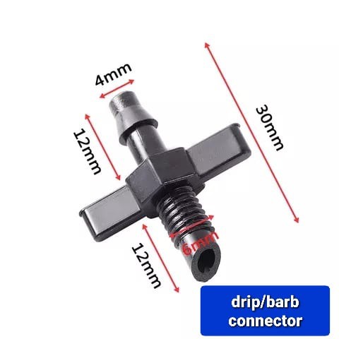 [20 pcs.] Single Barbed Drip Connector, 1/4" for 4/7mm Micro Tubing ...