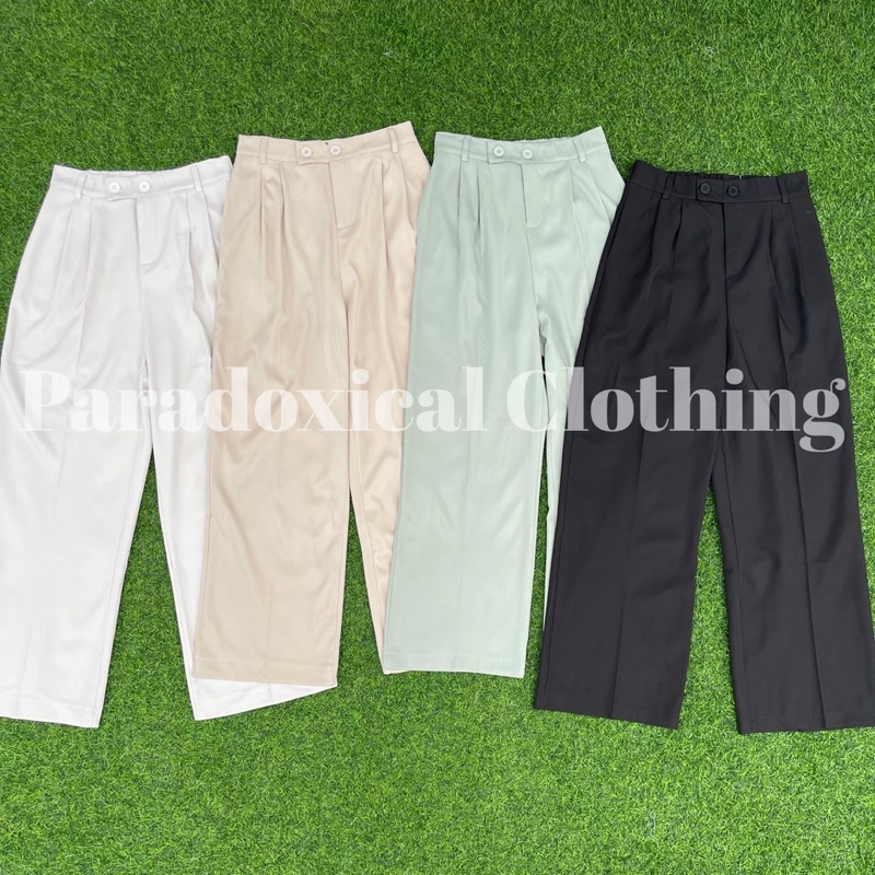 Highwaisted Two Button Trousers | Shopee Philippines