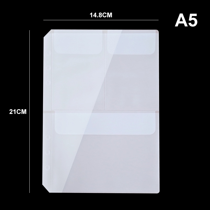10PCS Transparent Binder Zipper Folders A5 A6 A7 Binder Pockets ...
