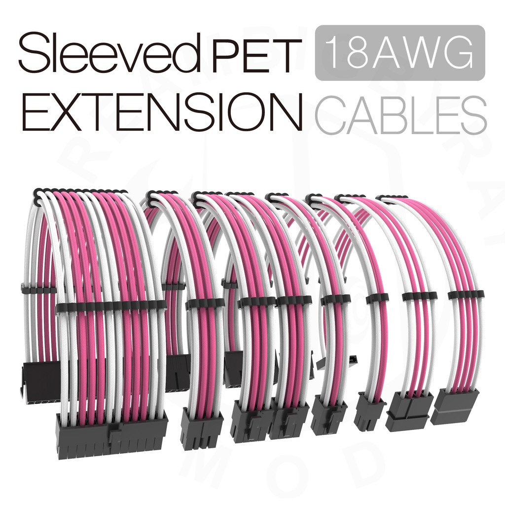 Pink White Power Mod Cables Graphics Card Extension Cables | Shopee ...