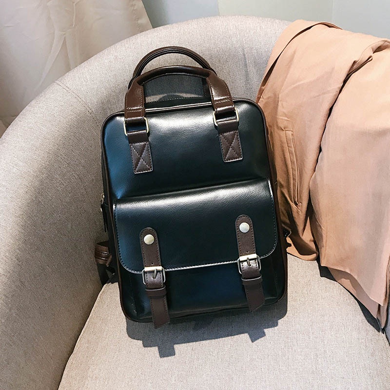 Leacat Women Anti-Theft PU leather Backpacks Brown | Shopee Philippines