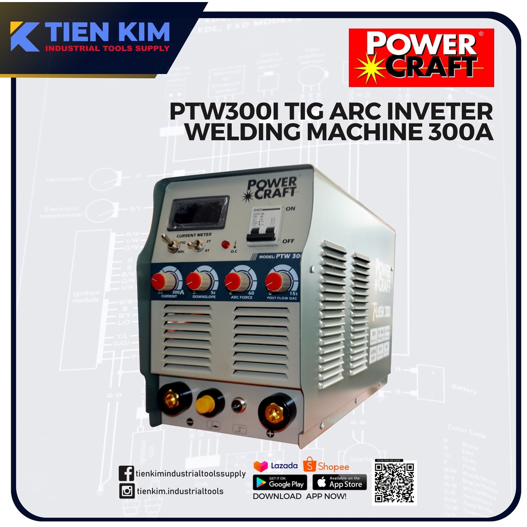 POWERCRAFT PTW 300I DC + TIG ARC WELDING MACHINE 300A | Shopee Philippines
