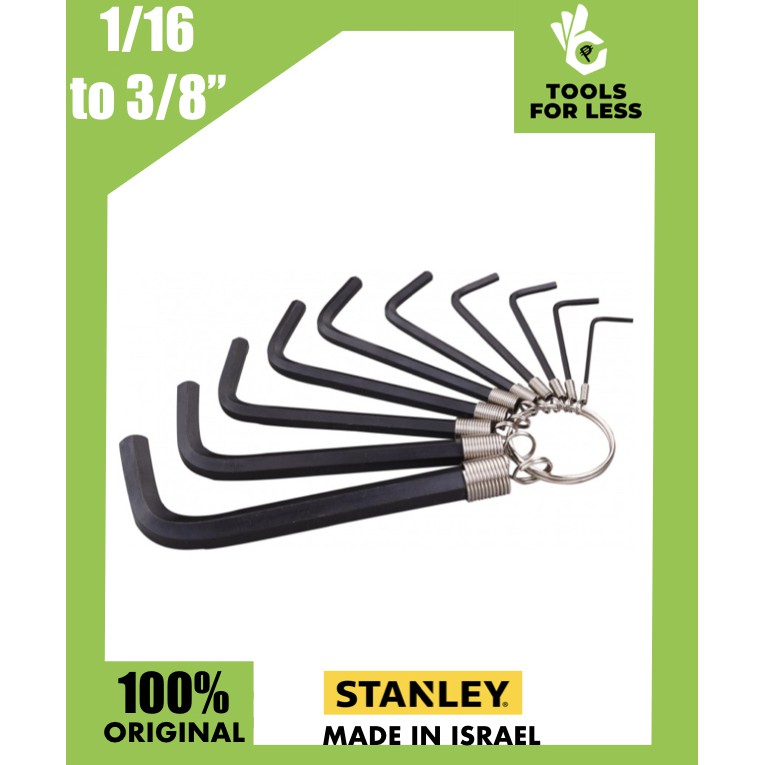 Stanley 10pc. Hex Allen Key Ring Set 1/16 to 3/8" 69-230 | Shopee ...
