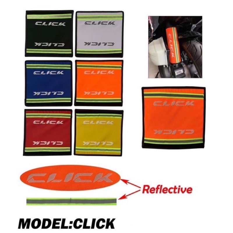 Honda Click Shock Cover With Reflective Rubber Strip Washable | Shopee ...