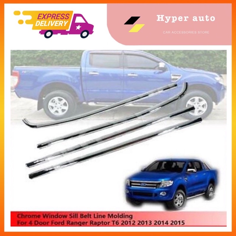 Ford Ranger T6/T7 12-15’ (6pcs) window chrome Chrome Window Trim ...