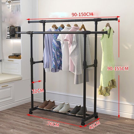 FAMILIFE Dual Clothes Rack Drying Clothes Wet Clothes Organizer Double ...
