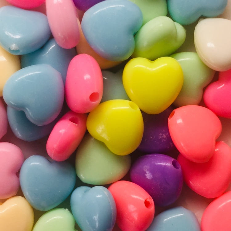 9mm/40 pcs Pastel Heart Acrylic DIY Beads ( ASSORTED COLORS ) | Shopee ...