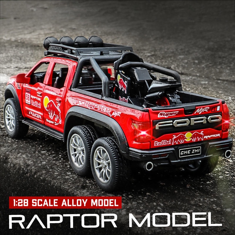 1:28 Scale Ford Raptor Alloy Car Model Diecast Car Sound Light Pull ...