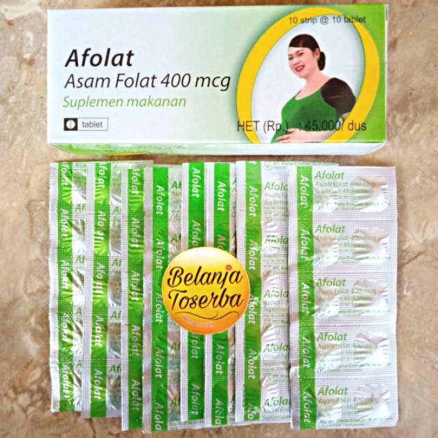 1 Strip (10 Tablets) Afolate 400mcg Folic Acid Pregnancy Promil ...