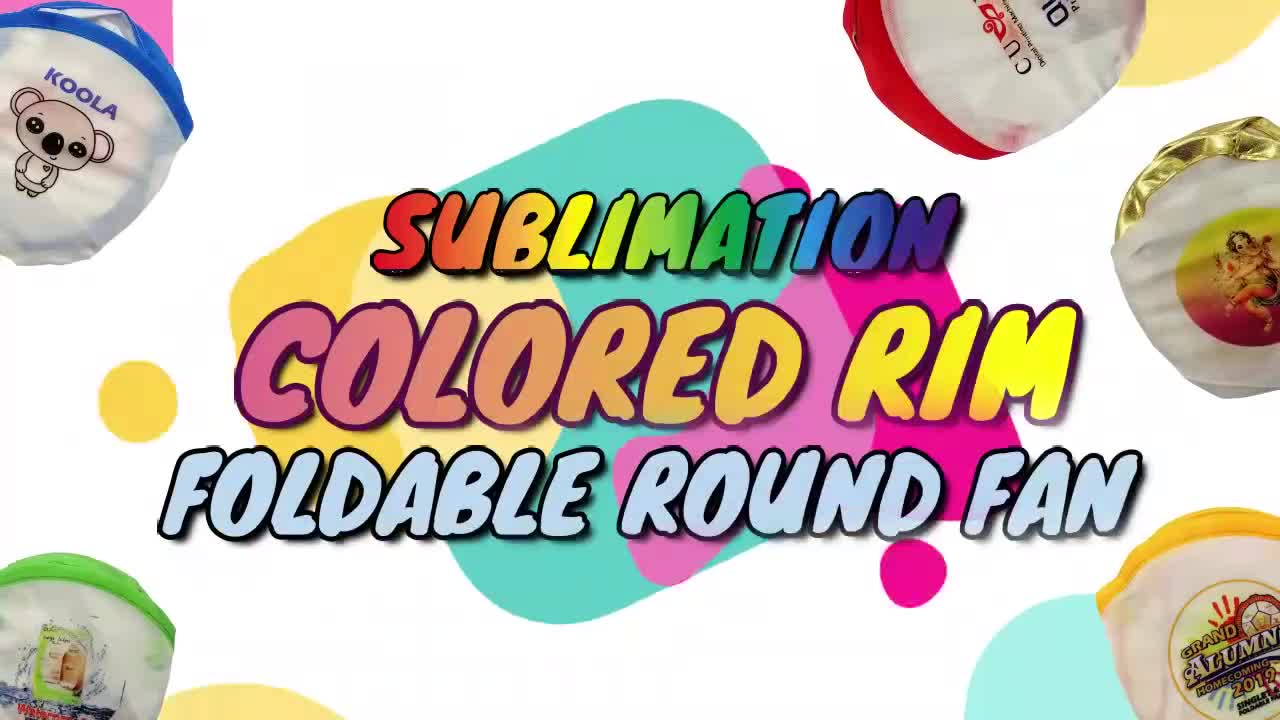 Quaff Blank Printable Foldable Round Fan White With Rim Color 5 Pcs ...