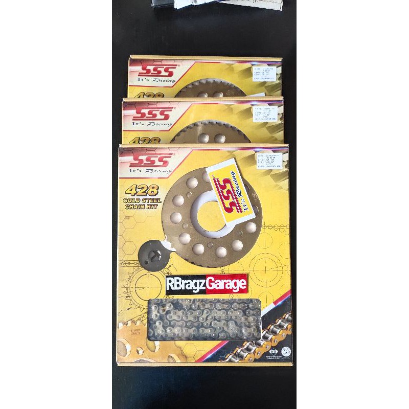 SSS Chain Set Steel Gold - Yamaha Sniper 150 / MX King | Shopee Philippines