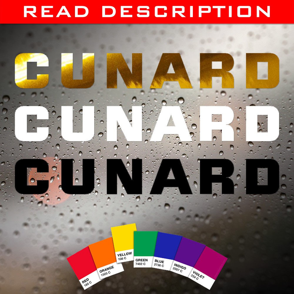 Stickers | (2) Cunard Cruise Line | Weather Proof Decals | Logo | die ...