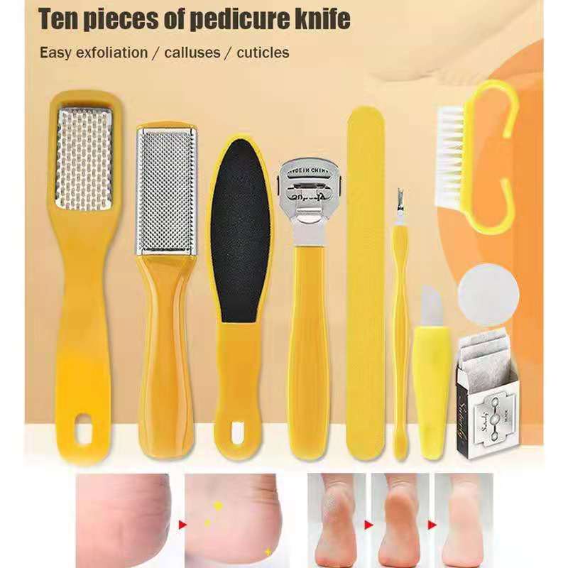 【10Pcs/Set】 Manicure Foot Care Pedicure Tools Set / Dead Hard Skin ...